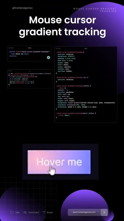How to create stunning gradient buttons with mouse cursor tracking. #css #html #javascript # ...