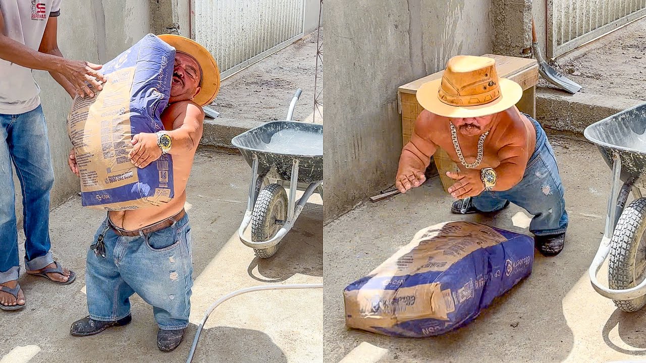 PILILIU APOSTA COM LEÔNCIO QUE PEGA SACO DE CIMENTO E SE DÁ MAL ...