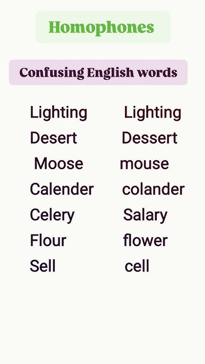 confusing English words #Homophones🔥 - YouTube