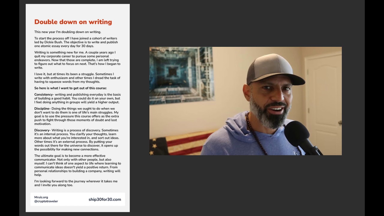 Atomic Essay Series - Essay #1 Double down on writing - YouTube