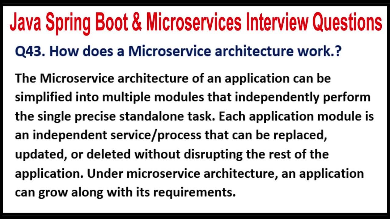 Java Spring Boot And Microservices Interview Questionsq43 How Does A Microservice Architecture