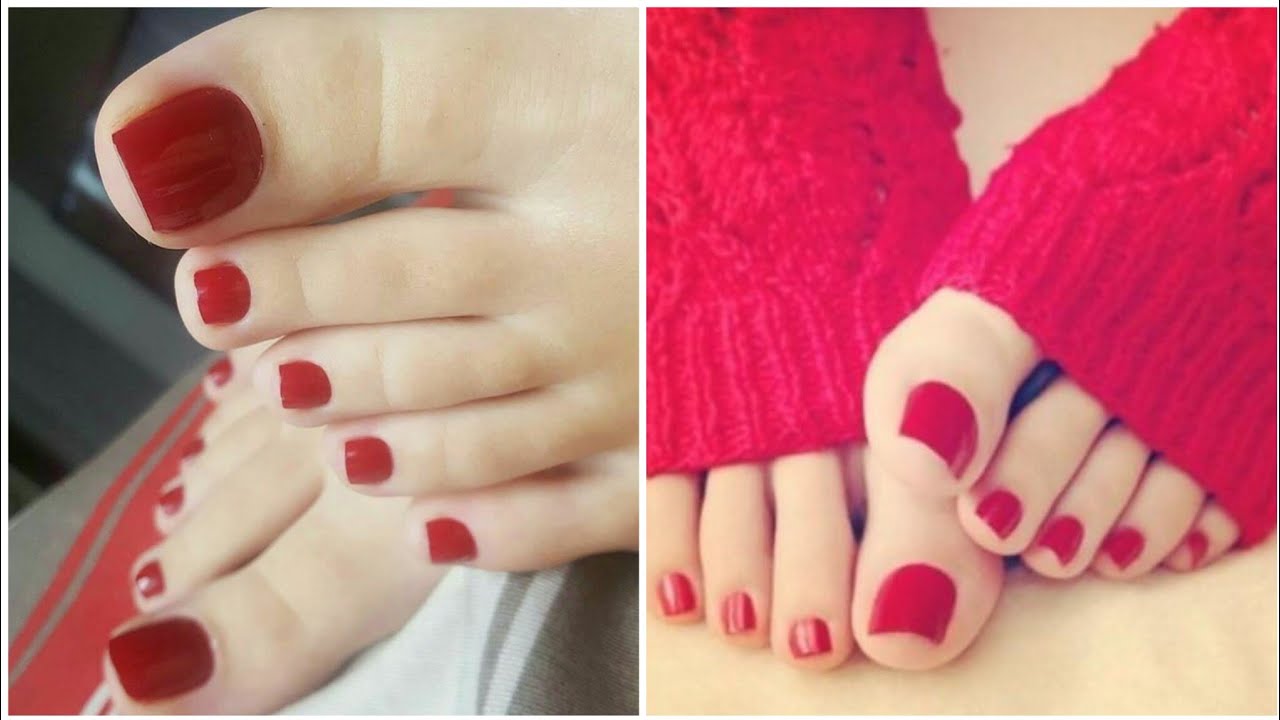 Most Beautiful And Sexy Women Foot And Trendy Red Nail Polish Colour 2020 Youtube