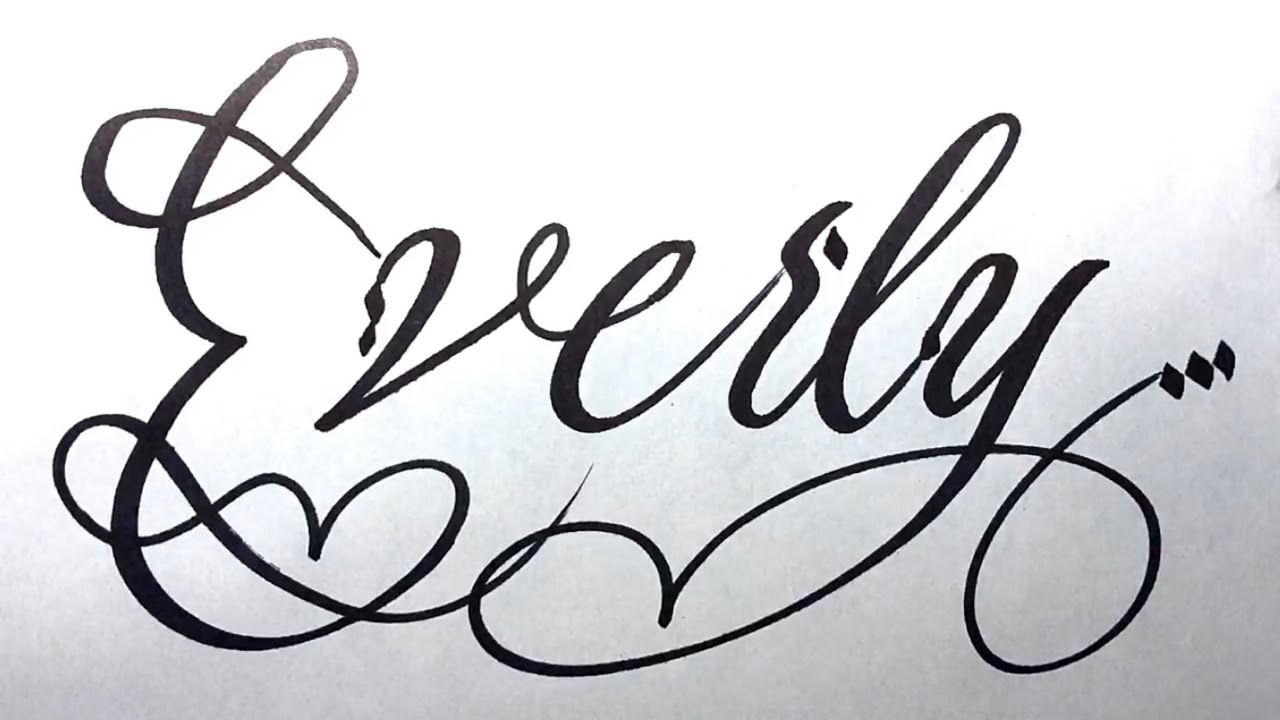 Everly Name Signature Calligraphy Status | #moderncalligraphy #cursive ...