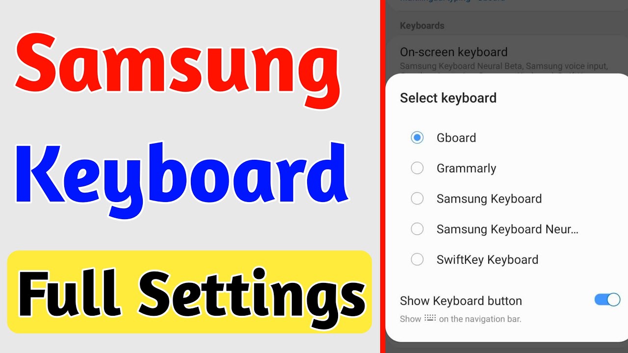 Samsung Keyboard Full Settings Explain 2024 - YouTube