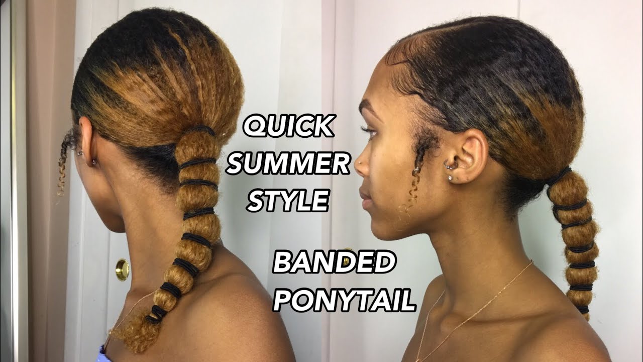 THE BANDED PONYTAIL | QUICK SUMMER GO TO STYLE! - YouTube