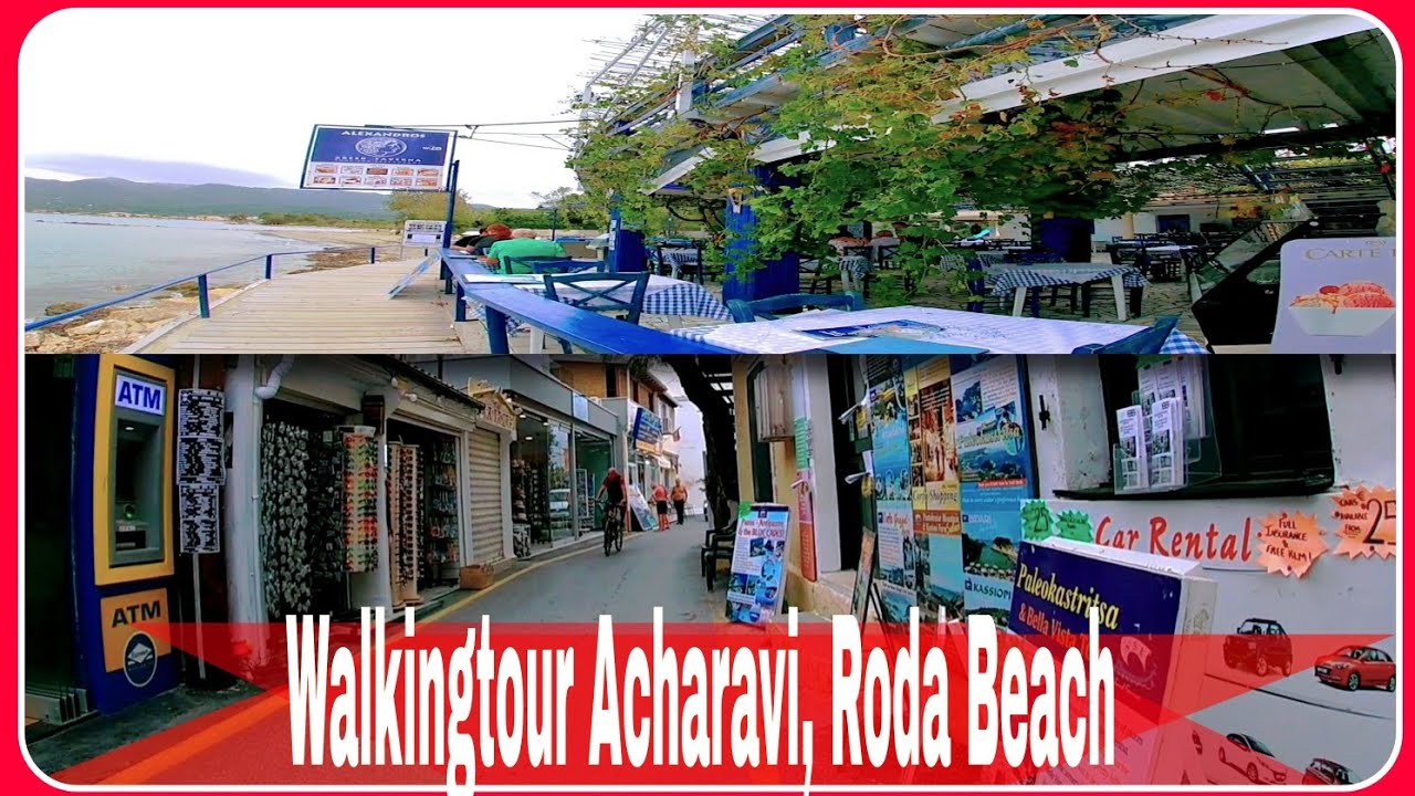 #Walking tour through Acharavi Town, Beach & Roda Beach |WarayinUk ...