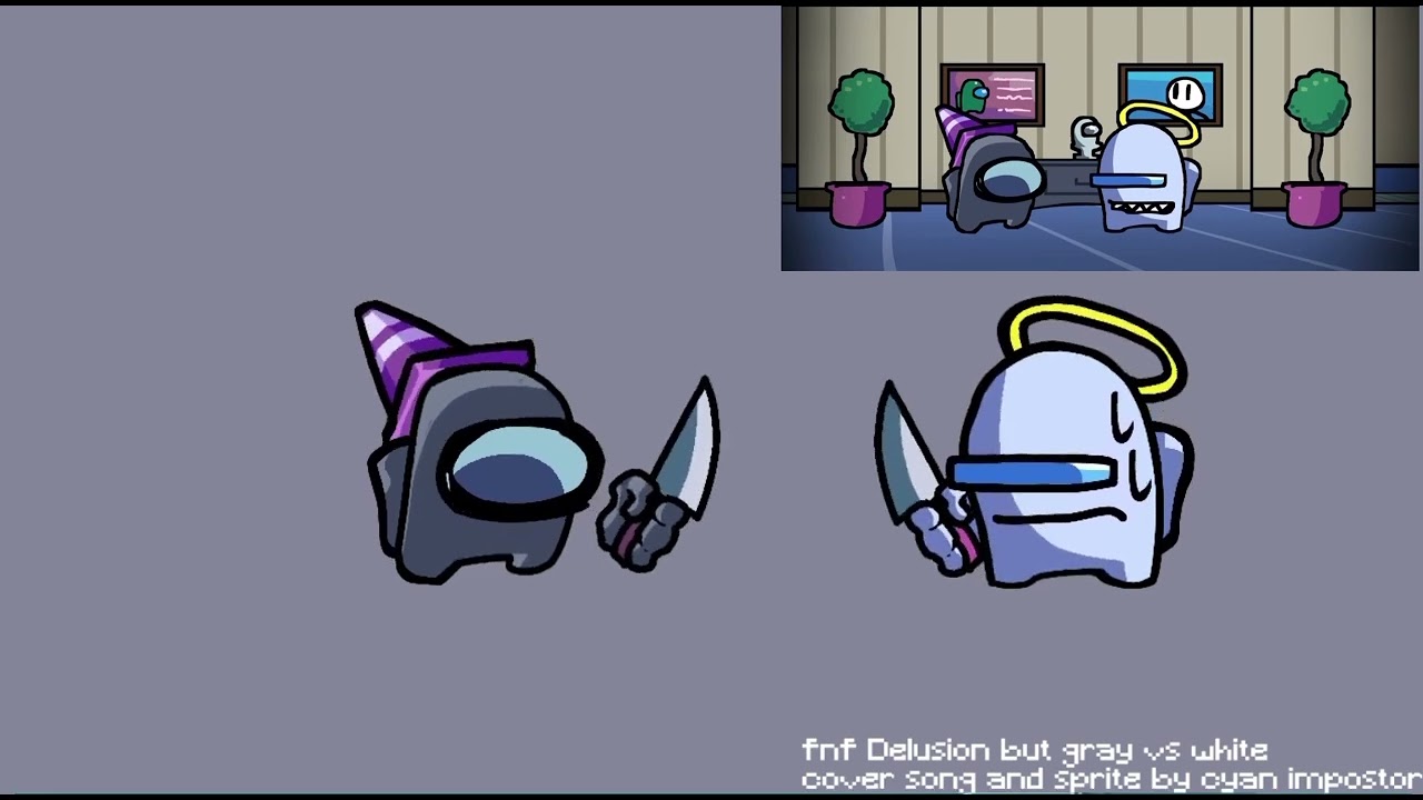 fnf impostor v4 cover Delusion but gray vs white #coversong # ...