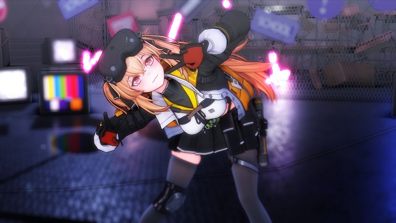 【MMD/ドールズフロントライン2 /4k】 UMP9 DEEP BLUE TOWNへおいでよ - YouTube