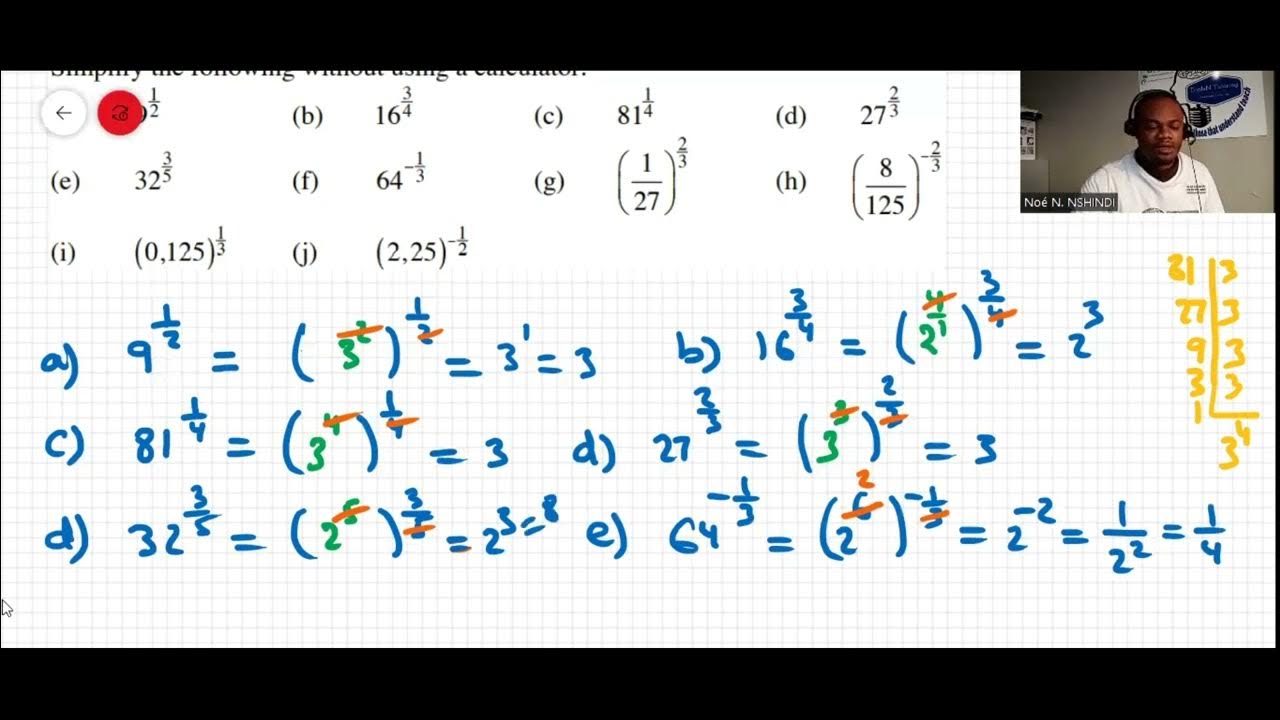 GRADE 11 POWERS WITH RATIONAL EXPONENTS EXERCISE 3. CHAPTER 1 EXPONENTS ...