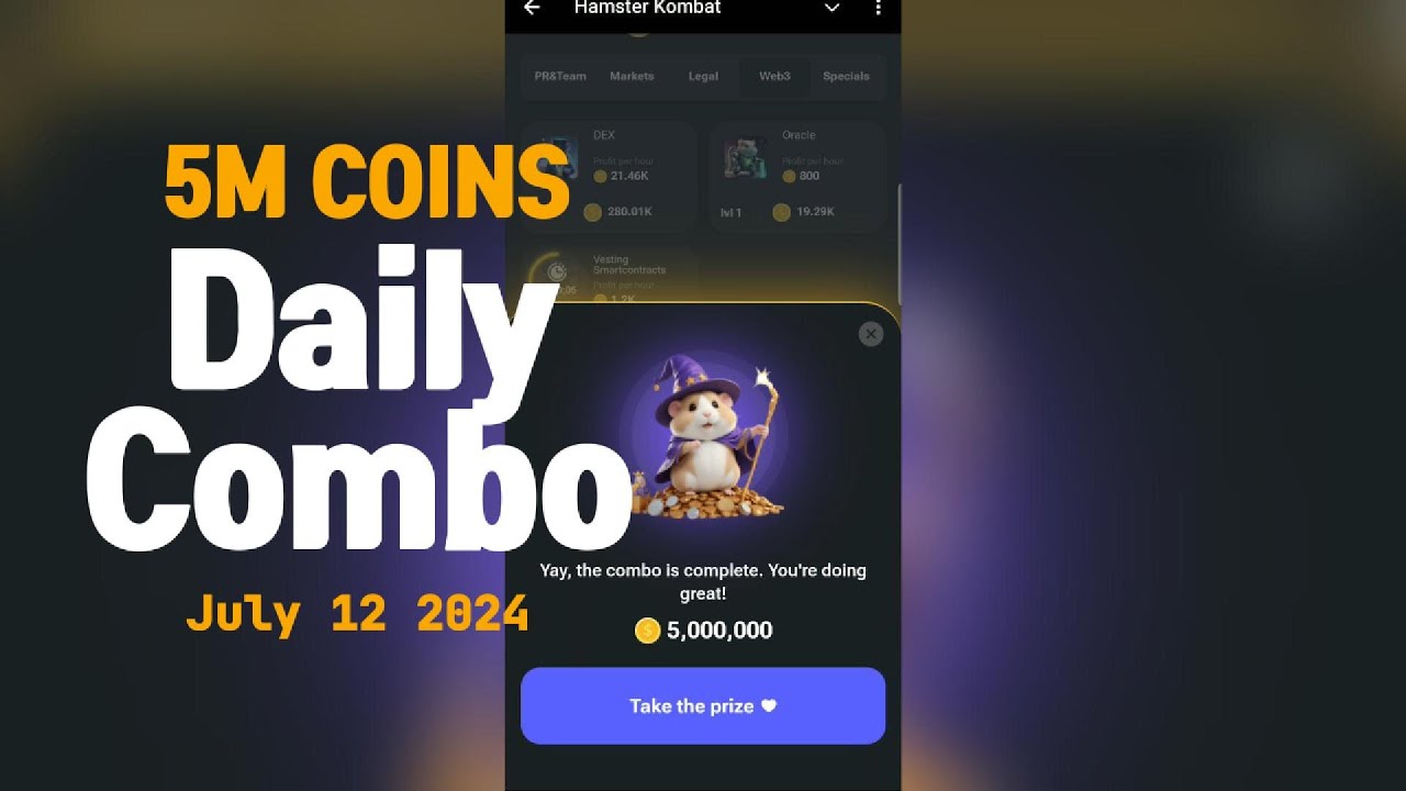 Daily Combo of Hamster Kombat 5M Coins Today July 12, 2024 #dailycombo ...
