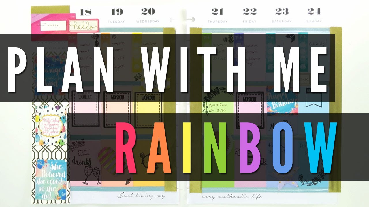 Plan With Me: Rainbow Layout Extravaganza (Happy Planner) - YouTube