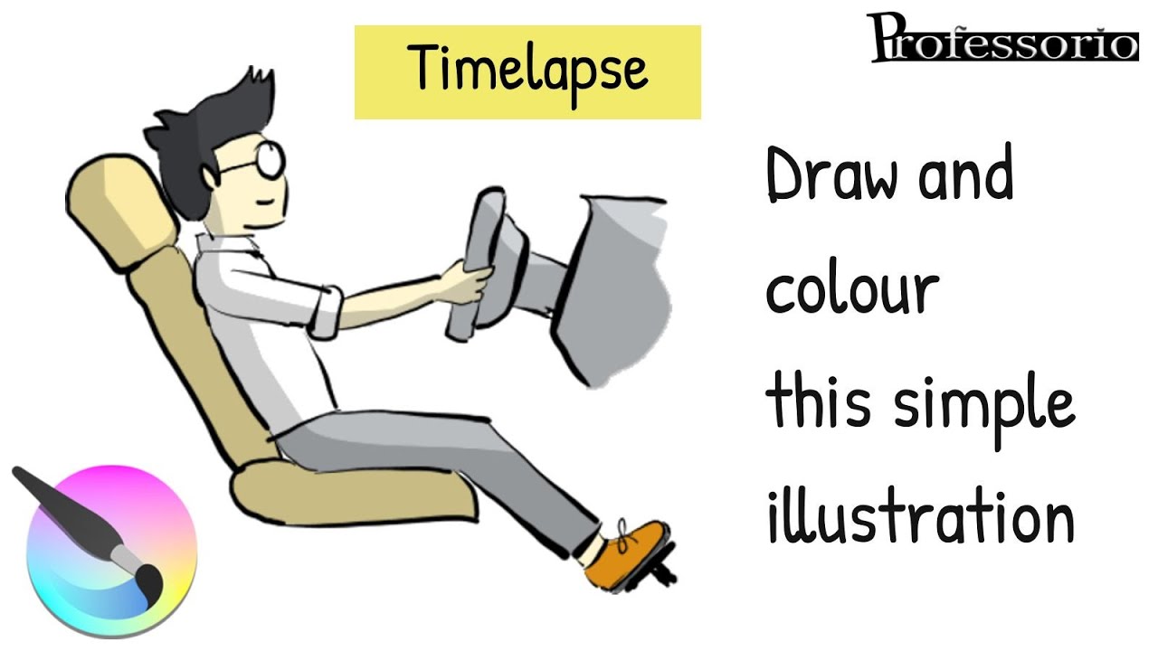 Driving Car illustration | Timelapse | Create simple illustration ...