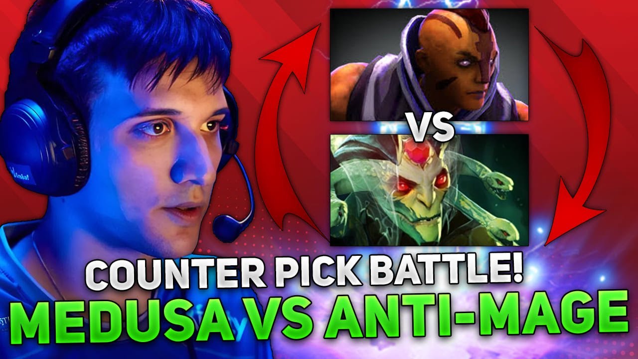 13.400 MMR GAME! ARTEEZY on MEDUSA vs ANTI-MAGE COUNTER PICK BATTLE ...
