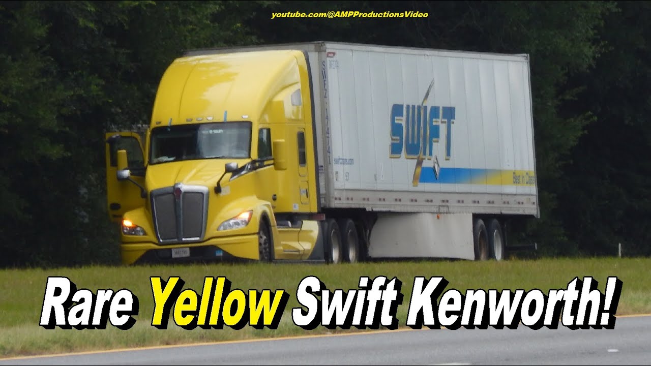 Rare Yellow Kenworth T680 Swift Truckspotting 4K - YouTube