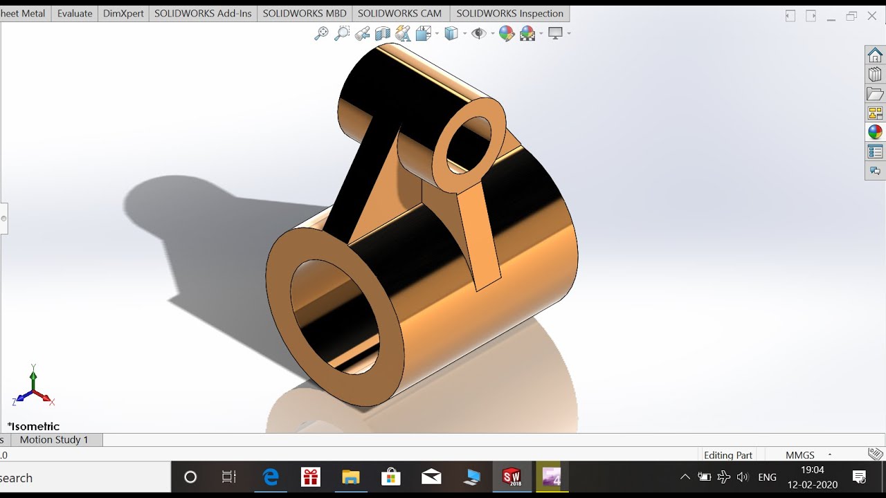 solidworks tutorial basic isometric part 17 - YouTube