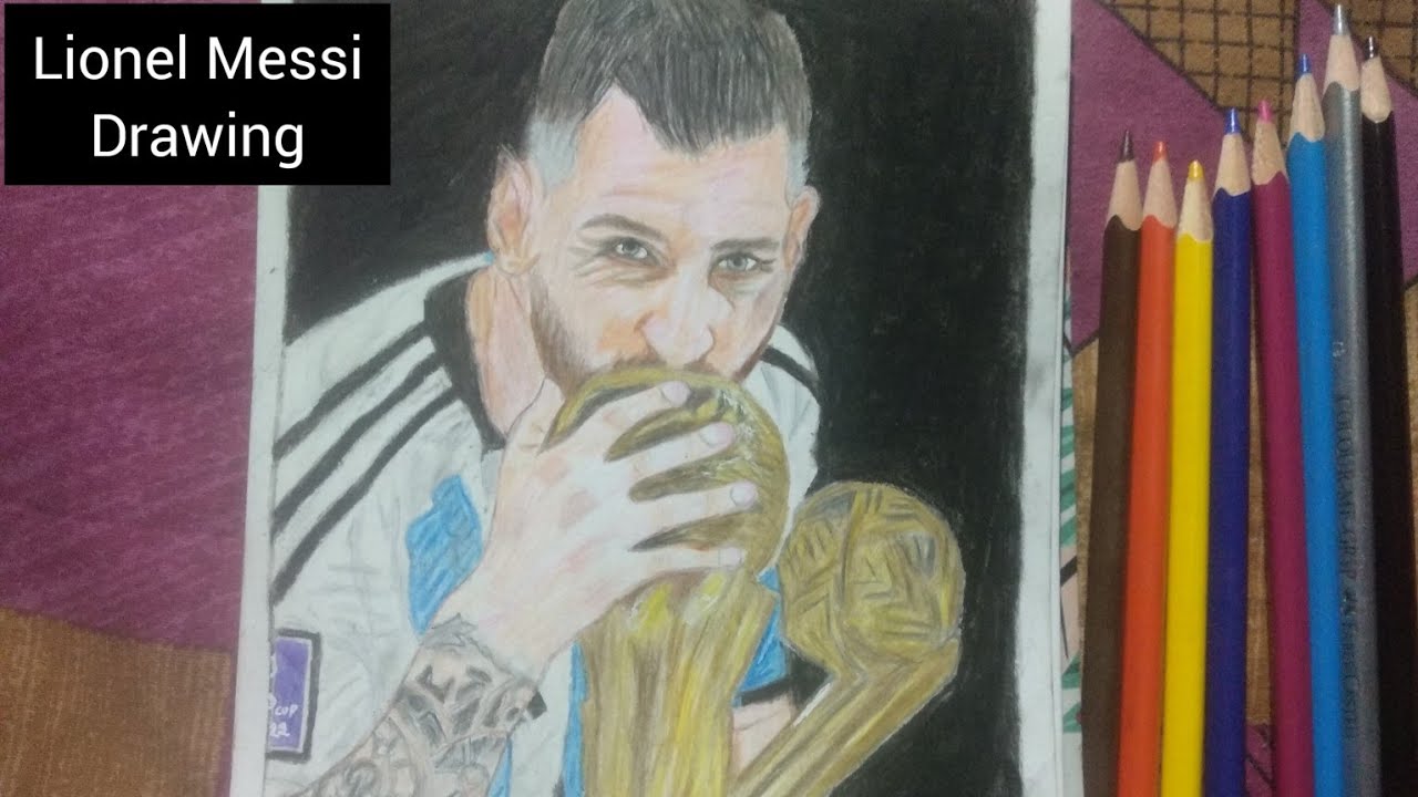 How to draw Lionel Messi , Messi drawing World Cup(part -2) #argentina ...