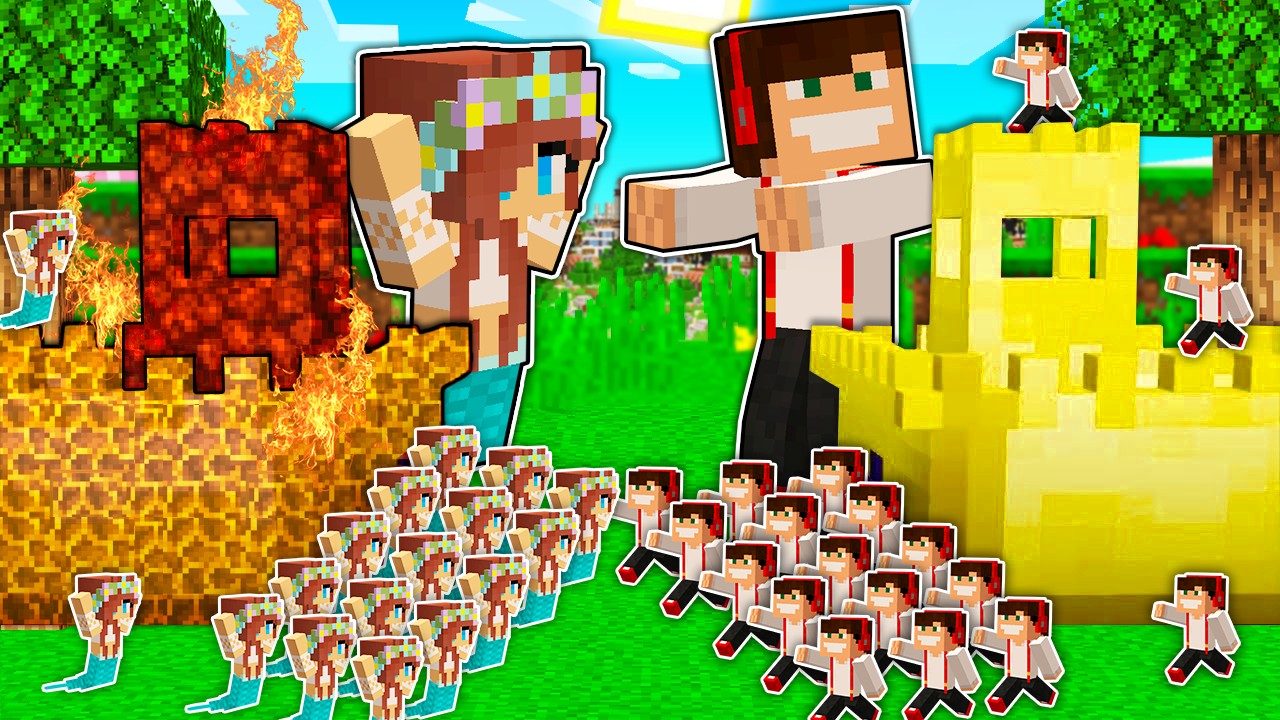 ZAMEK GPLAY VS ZAMEK LUMI WALKA O ZWYCIĘSTWO W MINECRAFT?! GPLAY & LUMI ...