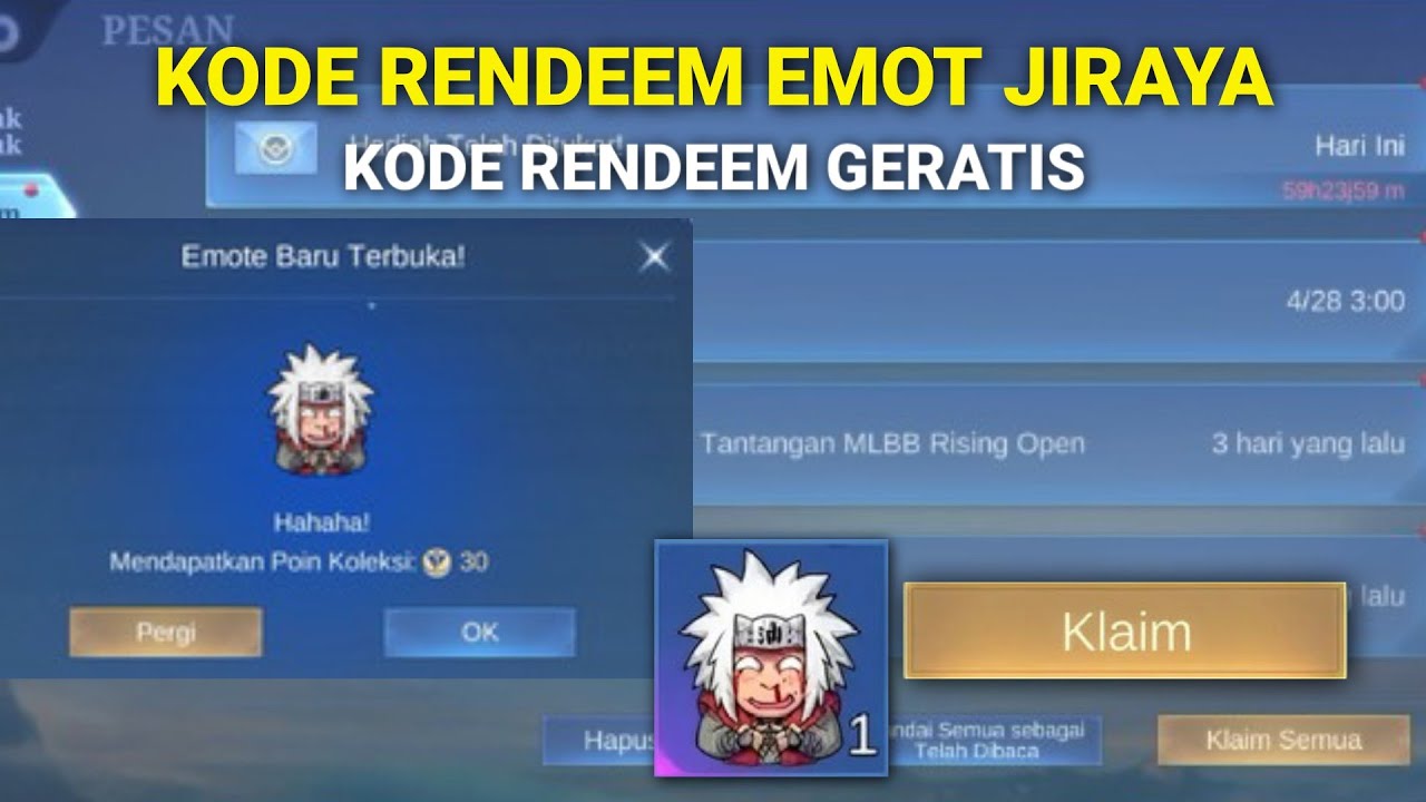 KODE RENDEEM BATLE EMOT JIRAYA LIMITED, EVENT MLBB X NARUTO TERBARU ...