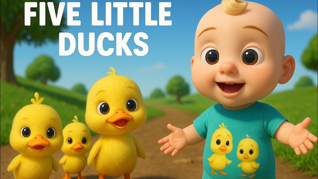 Five Little Ducks 🦆🎶 | Cute Duck Counting Song for Kids | Bubble Beeps ...