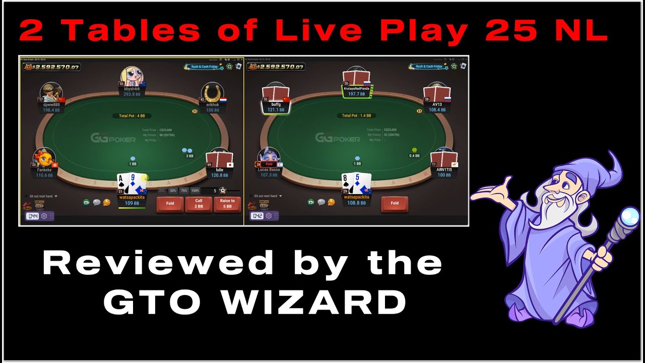 2 Tables of Live Play 25 NL - Reviewed by the GTO WIZARD - BLACK Friday ...