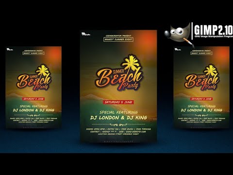 Create a Summer Beach Party Flyer In GIMP | Photoshop editing in GIMP ...