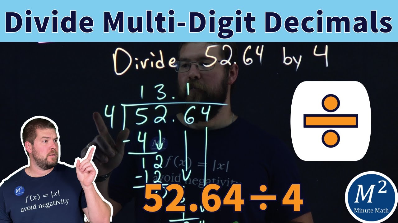 Learn to Divide Decimals – Step by Step Tutorial: 52.64 ÷ 4 - YouTube
