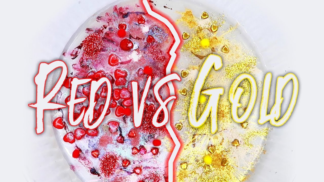 SLIME MIXING | 💛 GOLD vs RED ️ | MAKEUP SLIME | Satisfying Slime Video ...