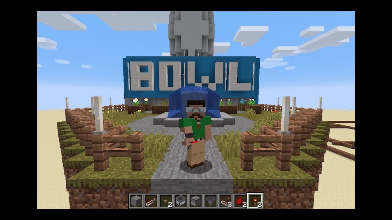 Minecraft - Redstone Contraptions - Bowling Alley Tutorial - YouTube