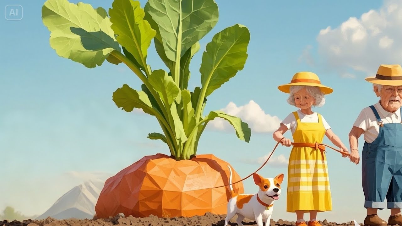 🌟 The Giant Turnip Challenge! 👴👵👧🐶 Teamwork to Pull It Out! 💪🤣 - YouTube