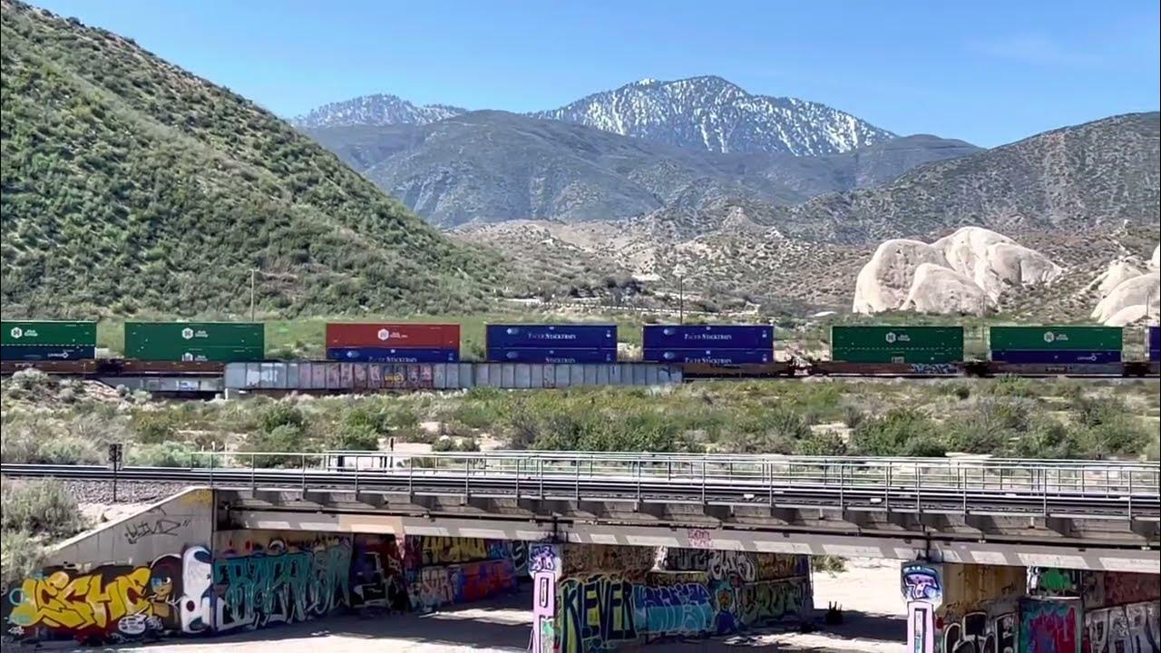 Panoramic Views! Union Pacific Colorful C Train Palmdale Cutoff Amazing Mormon Rocks! 3-15-22 ...