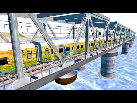 TRAIN HIGH SPEED CROSSING A BRIDGE 🤩 | BUMPY RAILROAD | Train Simulator | Railworks 3 | Msts ...