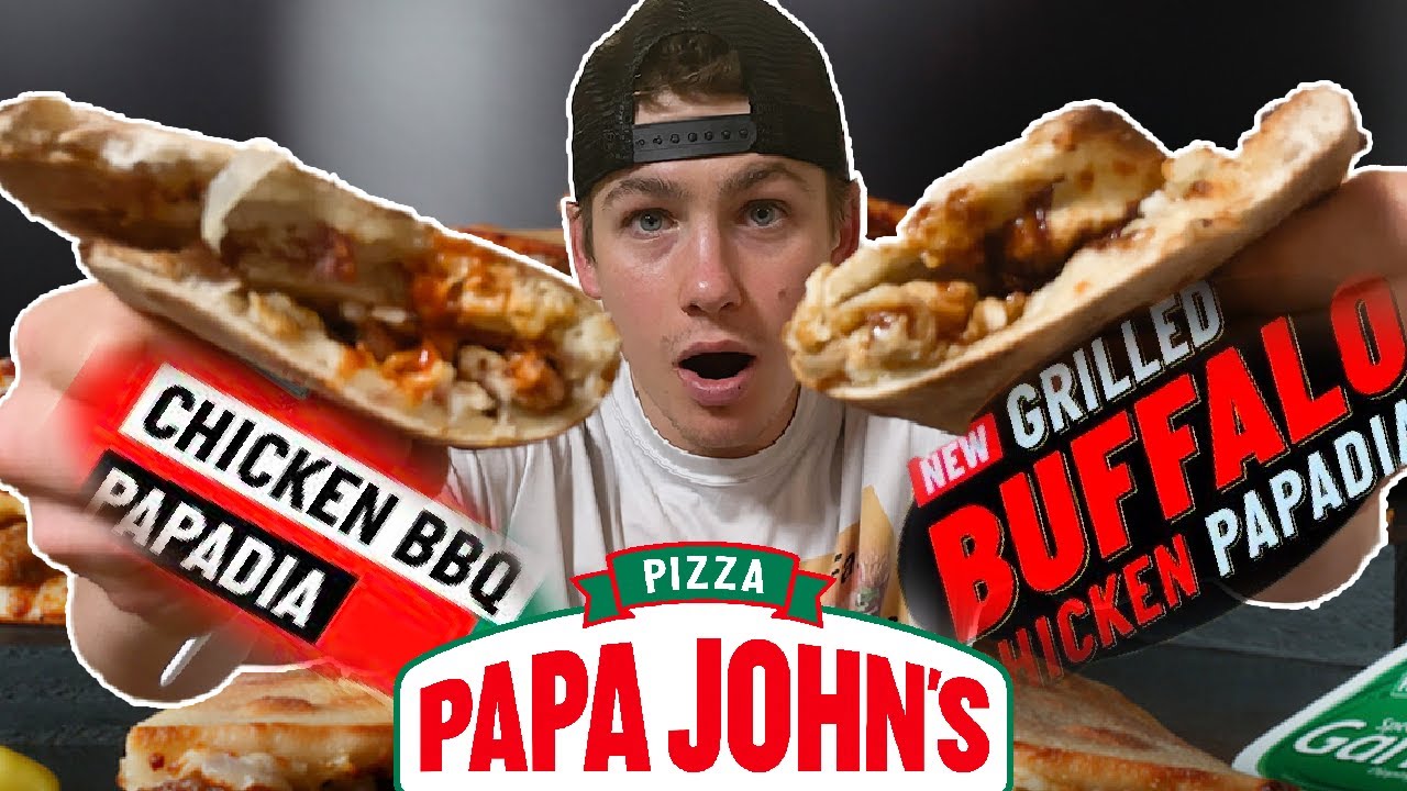 Papa John's PAPADILLA BATTLE! BBQ Chicken & Bacon Vs. Grilled Buffalo ...