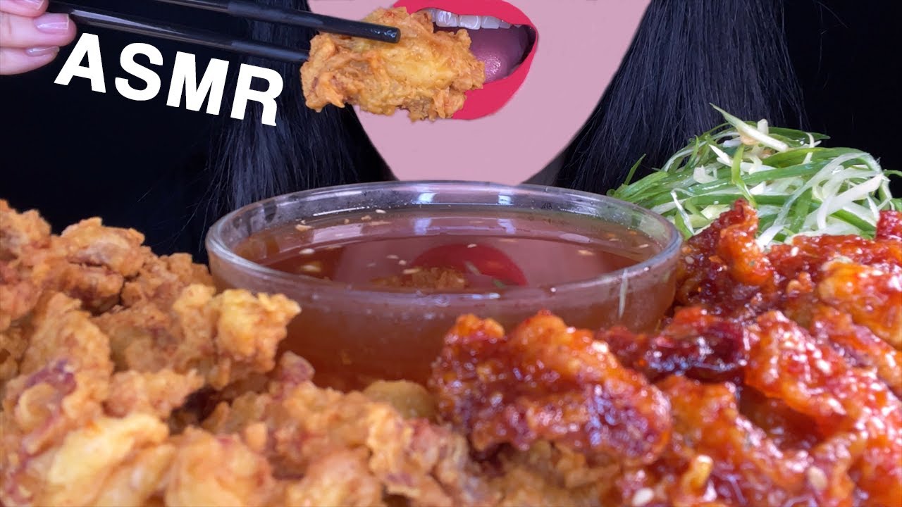 ASMR 치킨먹방 FRIED CHICKEN & SWEET CHICKEN MUKBANG EATING SOUNDS - YouTube