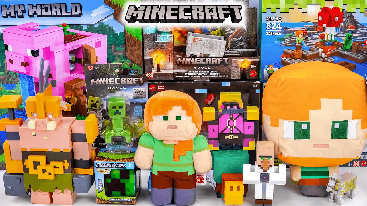 Minecraft Movie Toy Collection Unboxing | Explosive Minecart Escape ...
