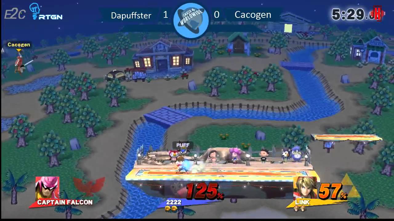 Smash 4 World Wide: Dapuffster (Mii Brawler) vs. Cacogen (Link) - YouTube
