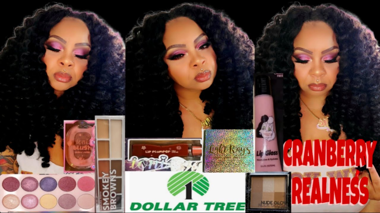 CRANBERRY GLAM-FULL FACE! TRYING NEW DOLLAR TREE MAKEUP|lelilivinglife ...