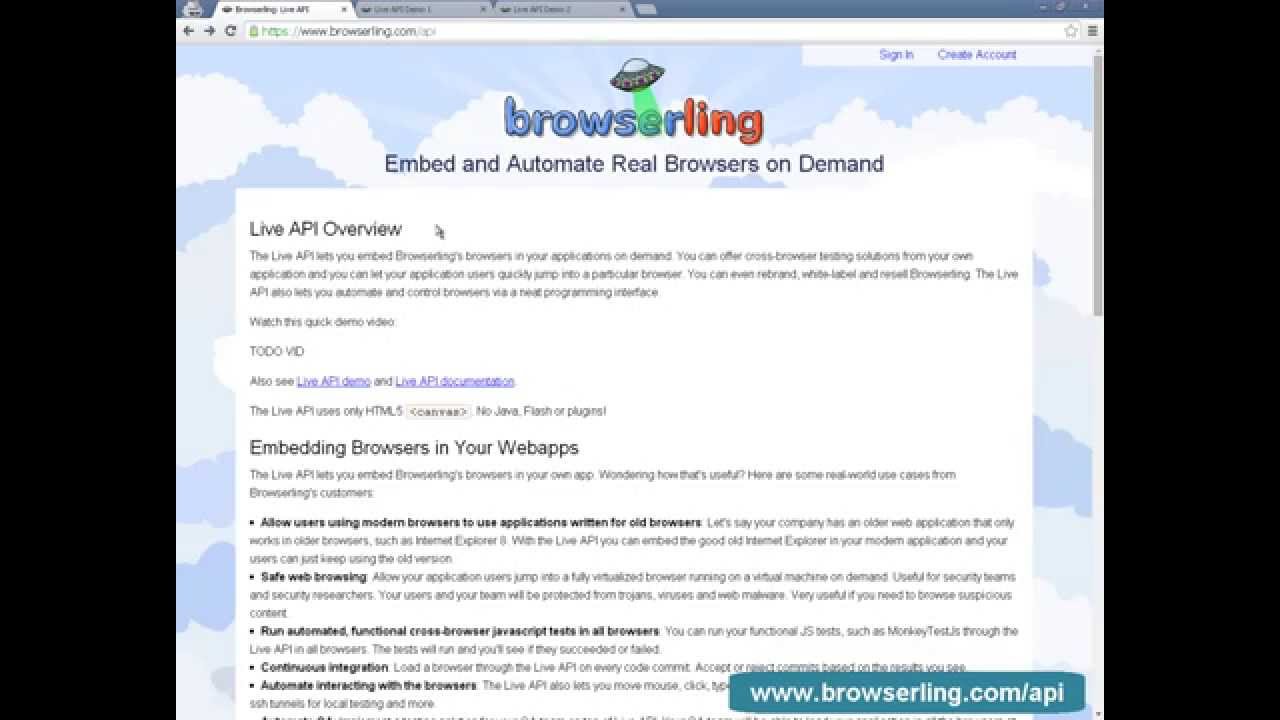 Announcing Browserling's Live API - YouTube