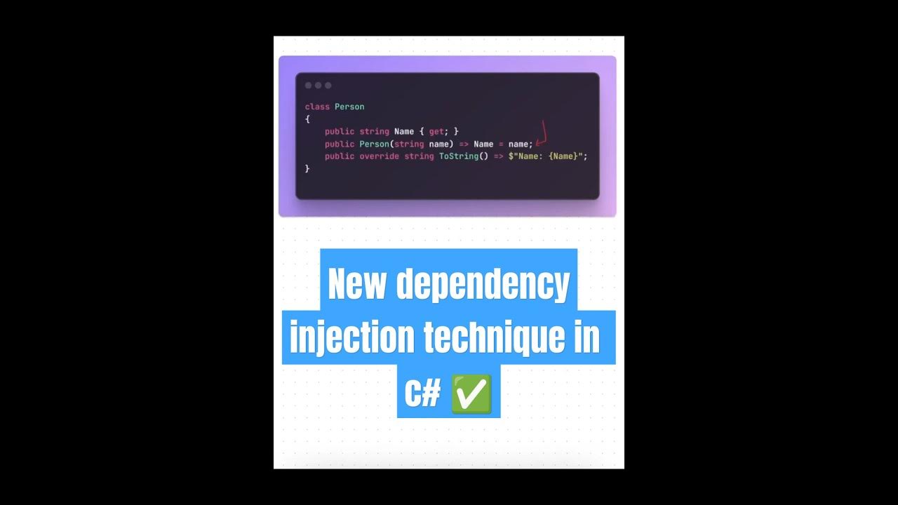 New dependency injection technique in c# #shorts #dependencyinjection #coding #developer # ...