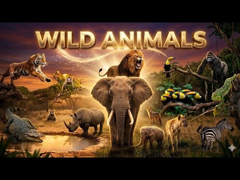WILD ANIMALS | 50+ wild animals list and it's sound 👆 world wide ...