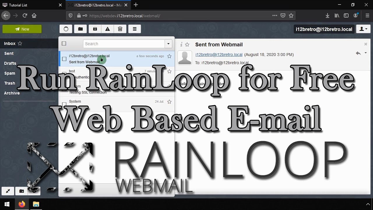 Run RainLoop for Free Web Based E mail - YouTube