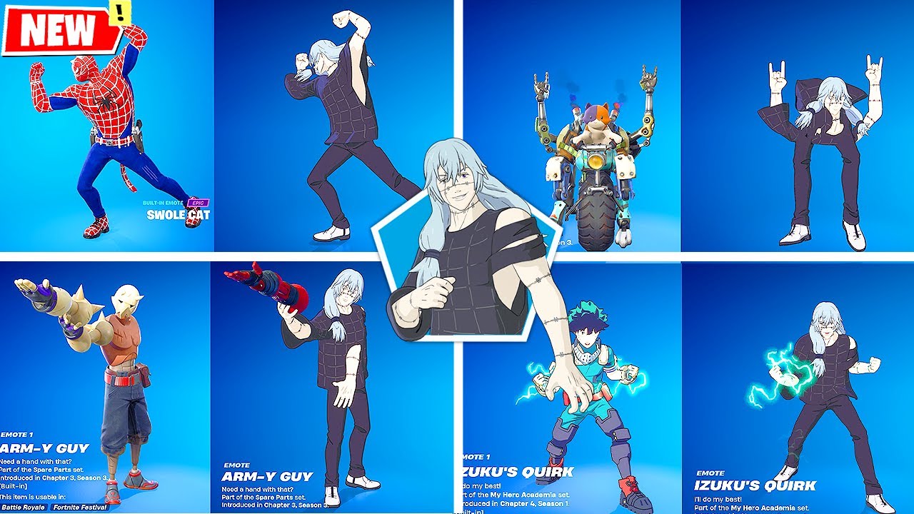 Mahito Skin Fortnite x Jujutsu Kaisen doing Funny Built-In Emotes in ...