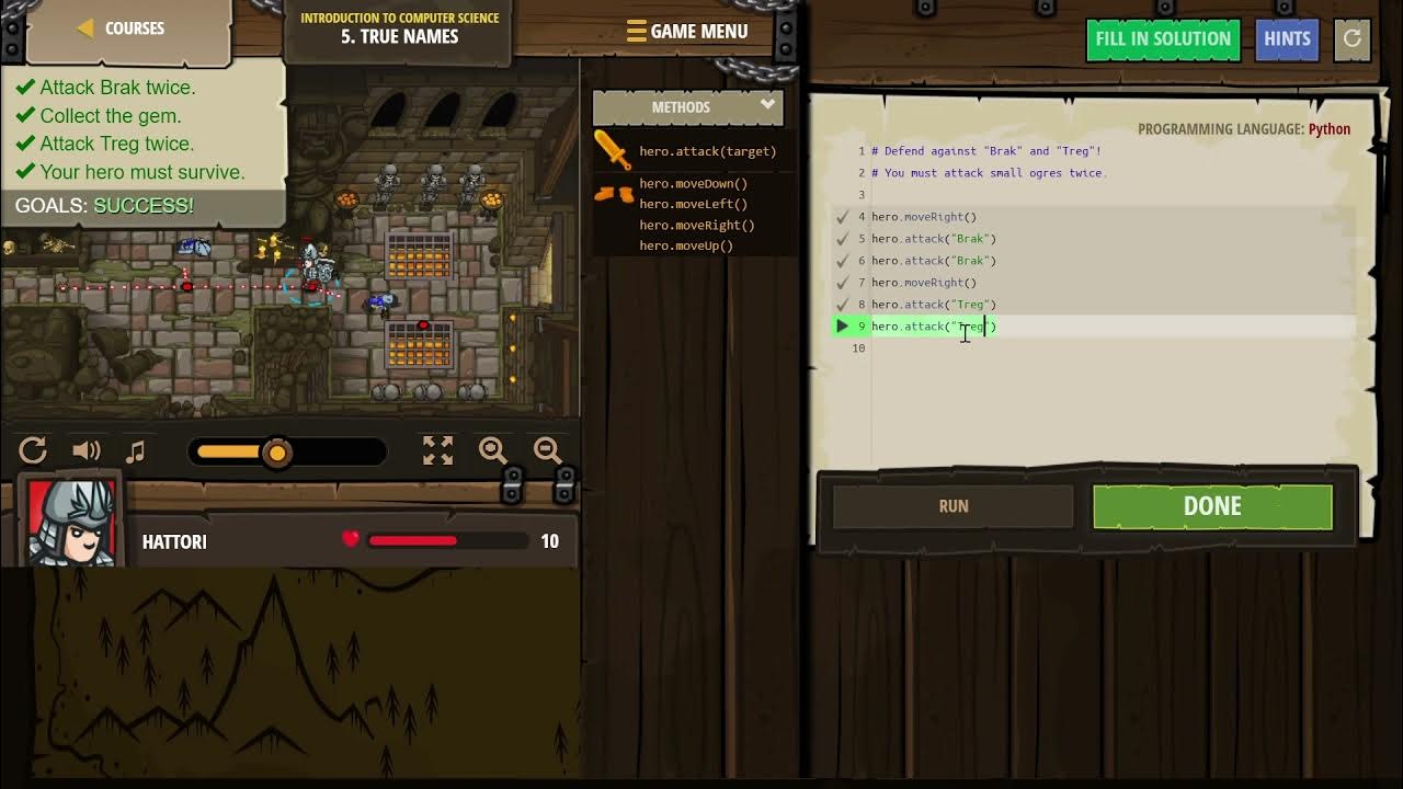 CodeCombat level 5 answer - YouTube
