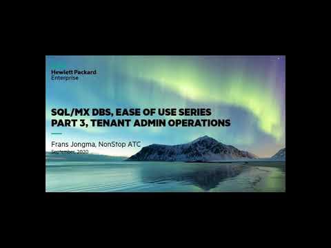 NonStop SQL/MX DBS Tenant Admin Database Operations - YouTube