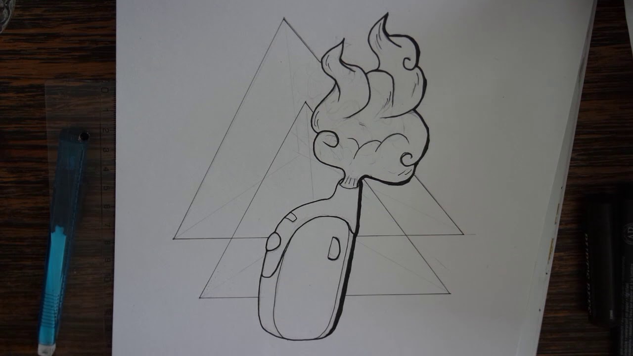 Speed drawing: vape tattoo designe - YouTube