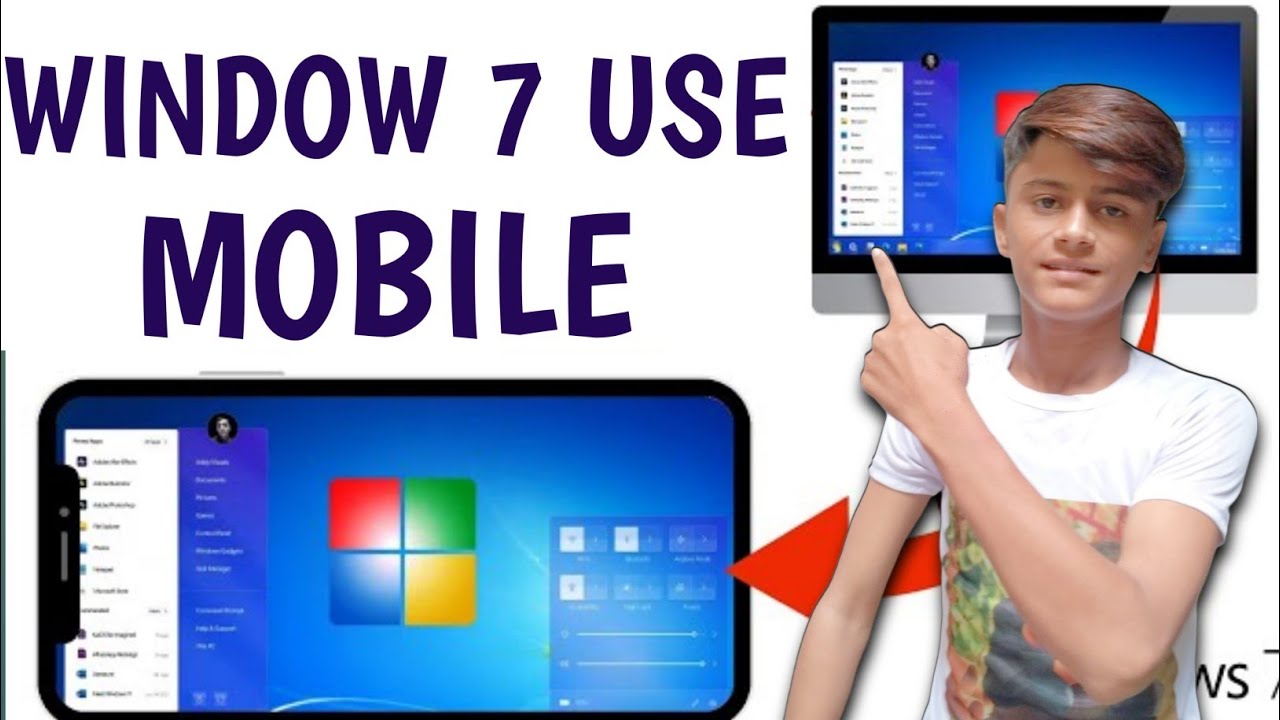 2024 How to operate window 7 use mobile /window 7 mobile ma kasy chalye ...