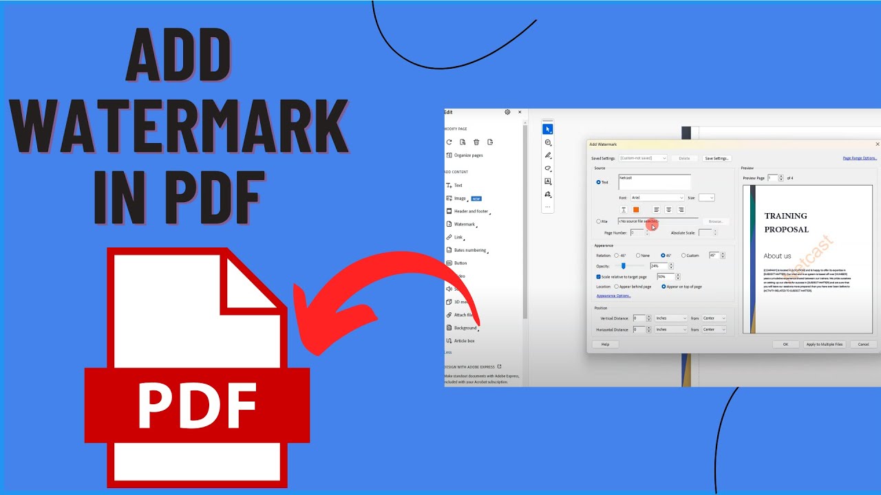 How to Add Watermark in PDF By Using Adobe Acrobat - YouTube