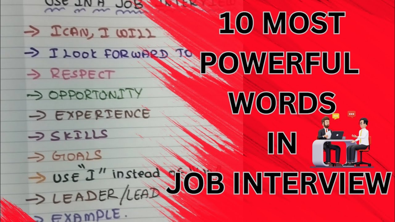 10 Most Powerful words in a Job Interview| Eduguru| Manikandan A #jobs ...