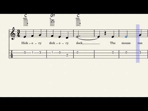 Hickory Dickory Dock - Easy Ukulele Sheet Music with Tabs & Chords ...