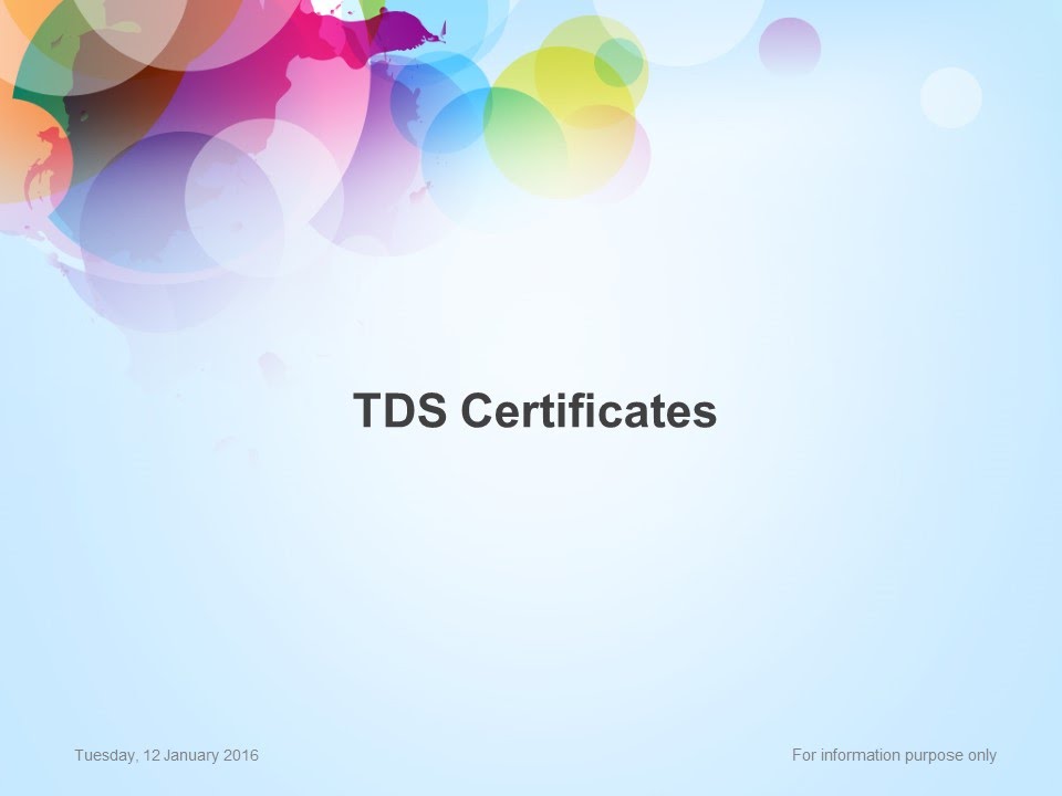 "TDS Certificates (Tax deducted at source (Part-6))" - YouTube