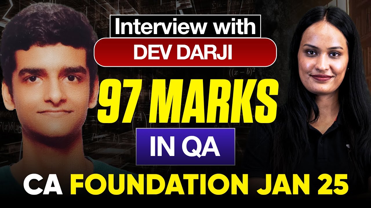 Scored 97 in CA Foundation Quantitative Aptitude | Topper Interaction ...